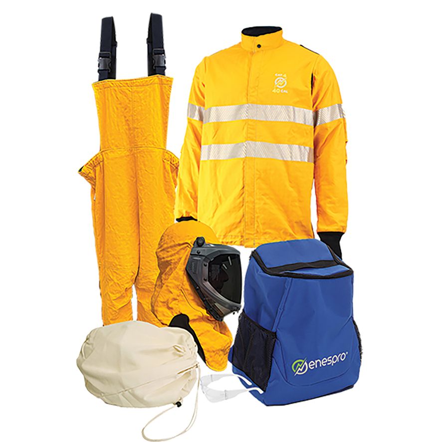 Arc flash kit, 2XL, 40cal, Orange, 9.5oz/yd, ArcGuard, hood & fans, backpack, NSA